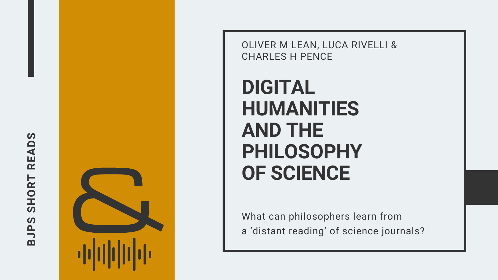 Digital Humanities and the Philosophy of Science | Lean, Rivelli, Pence ...